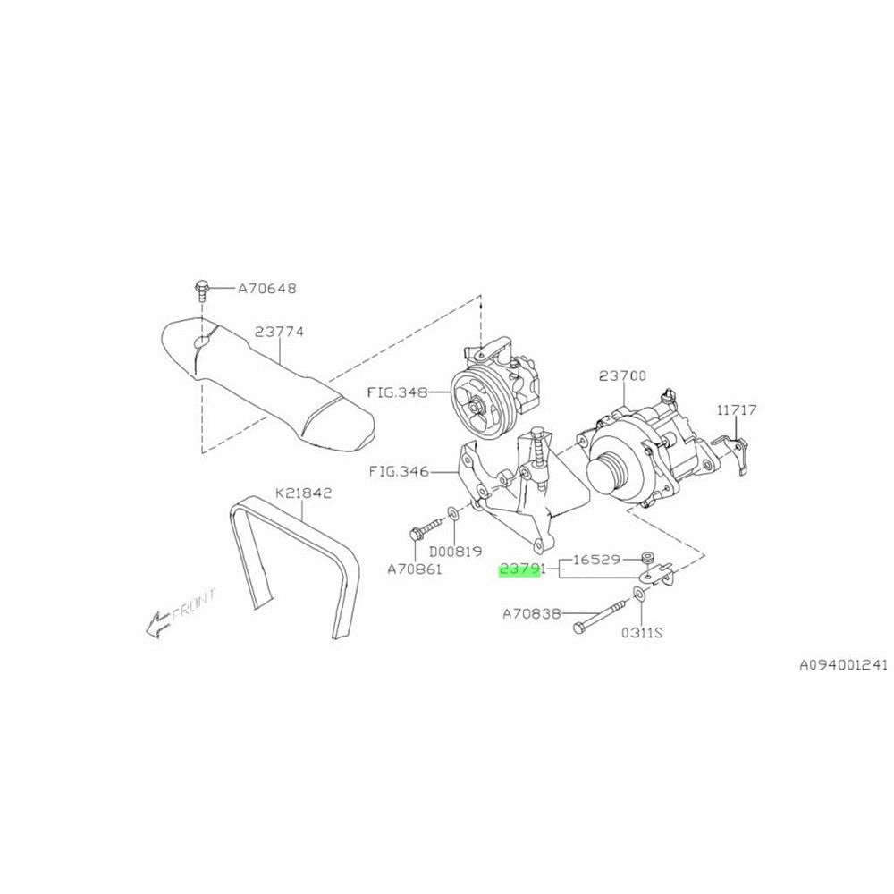 Subaru Accessory Drive Belt Cover Bracket. Alternator Brace./Alternato ...