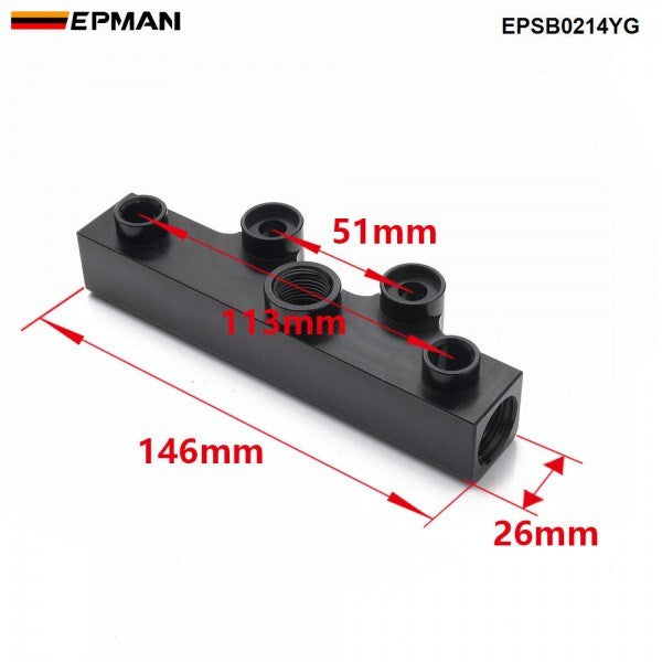 EPMAN Top Feed Fuel Rails Billet Aluminum For Subaru W/ -8 Inlet -6 Re ...