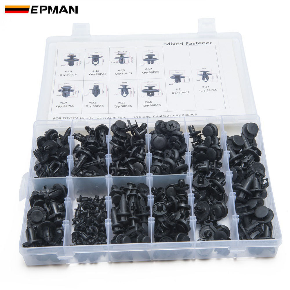 EPMAN 280pc Plastic Clip Fastener Kit — Speed Science