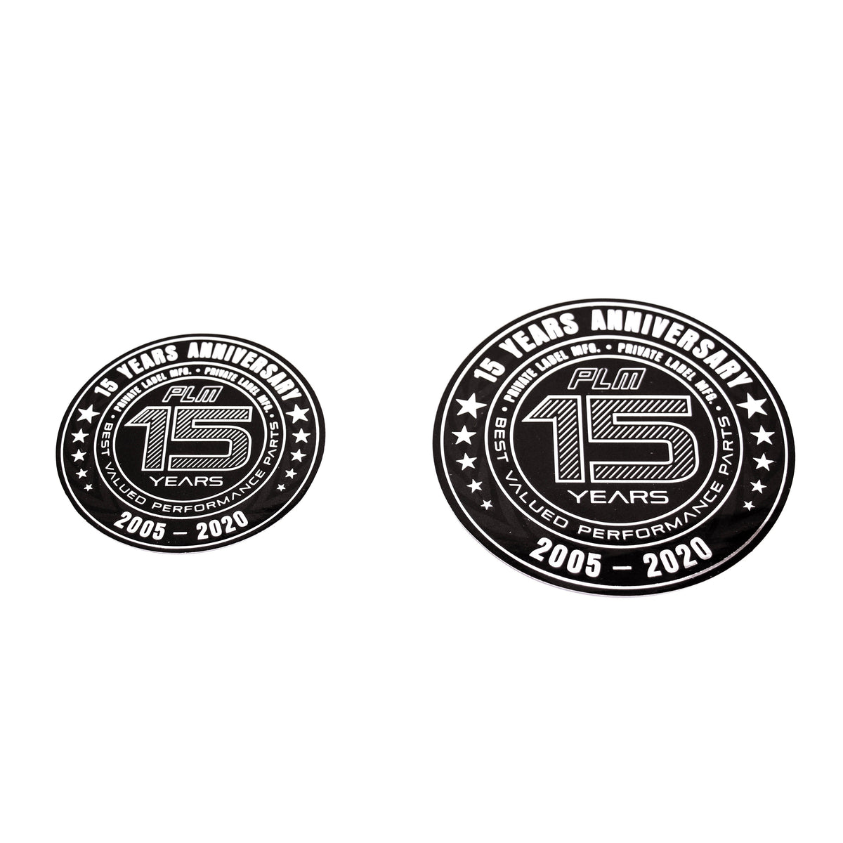 PLM 15 Year Anniversary Badge Sticker — Speed Science