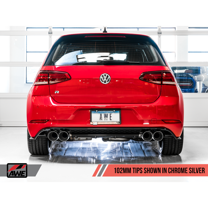 AWE Tuning Volkswagen Golf R MK7 SwitchPath Exhaust w/Diamond Black Ti ...